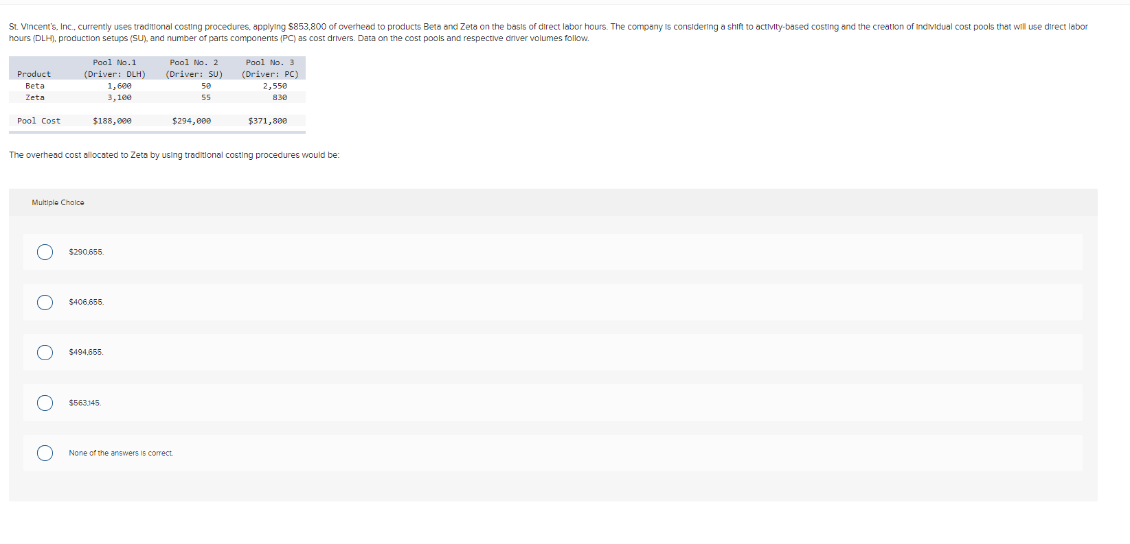 Solved hours (DLH), production setups (SU), and number of | Chegg.com