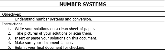 Solved NUMBER SYSTEMS Objectives: Understand number systems | Chegg.com