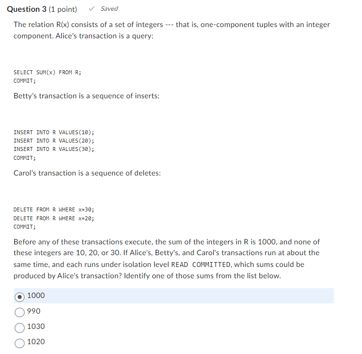 Solved Question 3 (1 ﻿point)The relation R(x) ﻿consists of a | Chegg.com