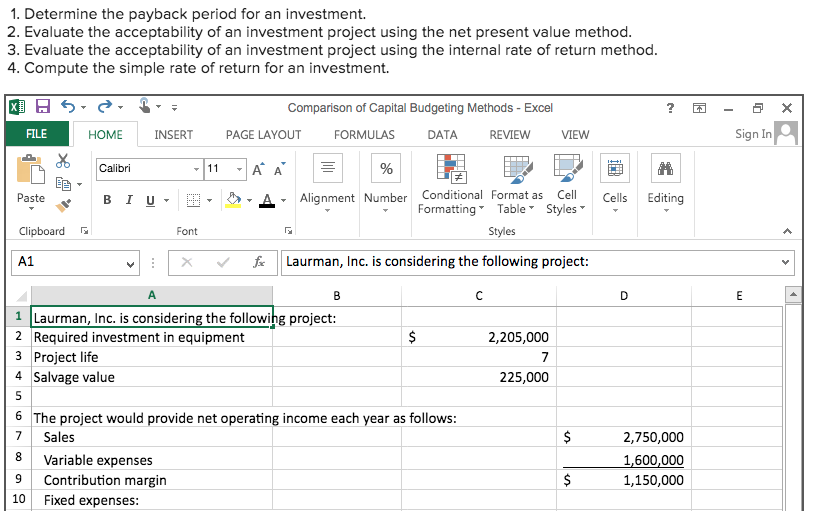 Solved 1. Determine the payback period for an investment. 2. | Chegg.com