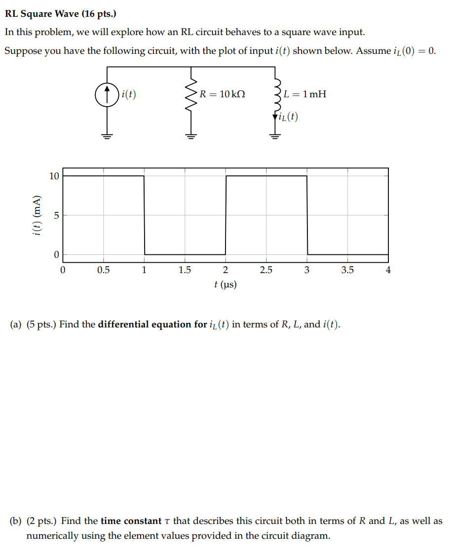 Solved RL Square Wave (16 pts.) In this problem, we will | Chegg.com