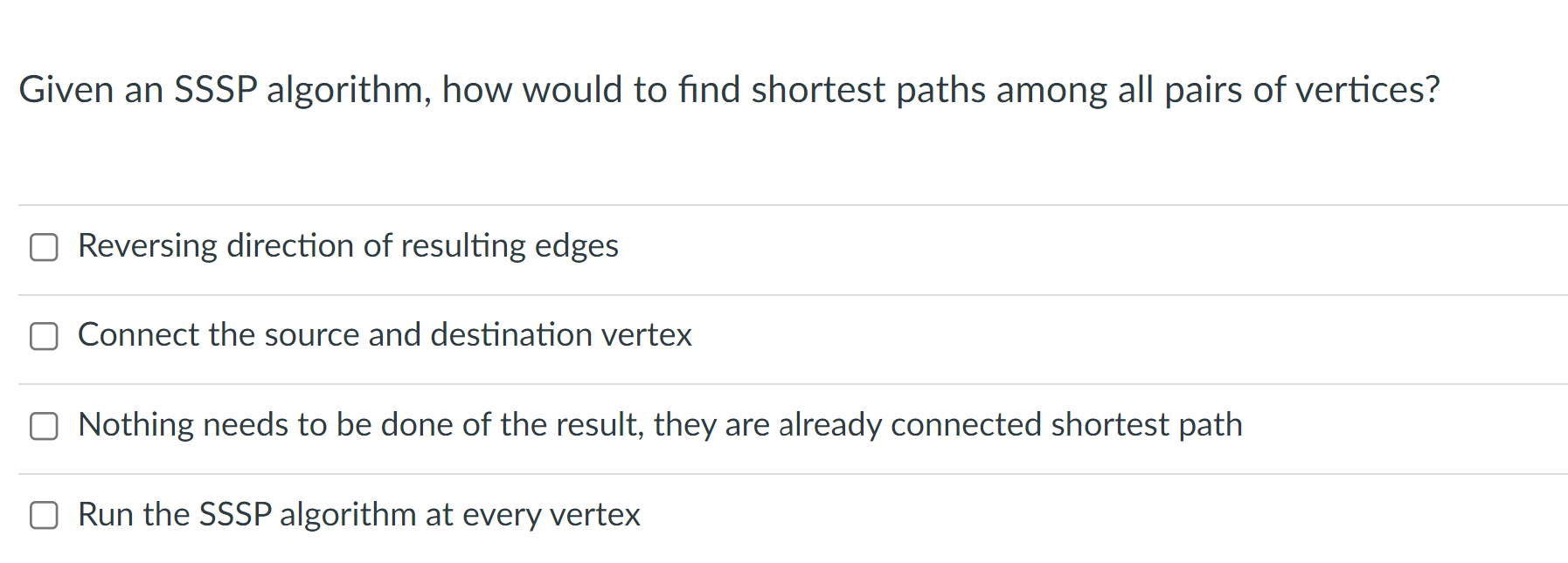Solved Given An Sssp Algorithm How Would To Find Shortest