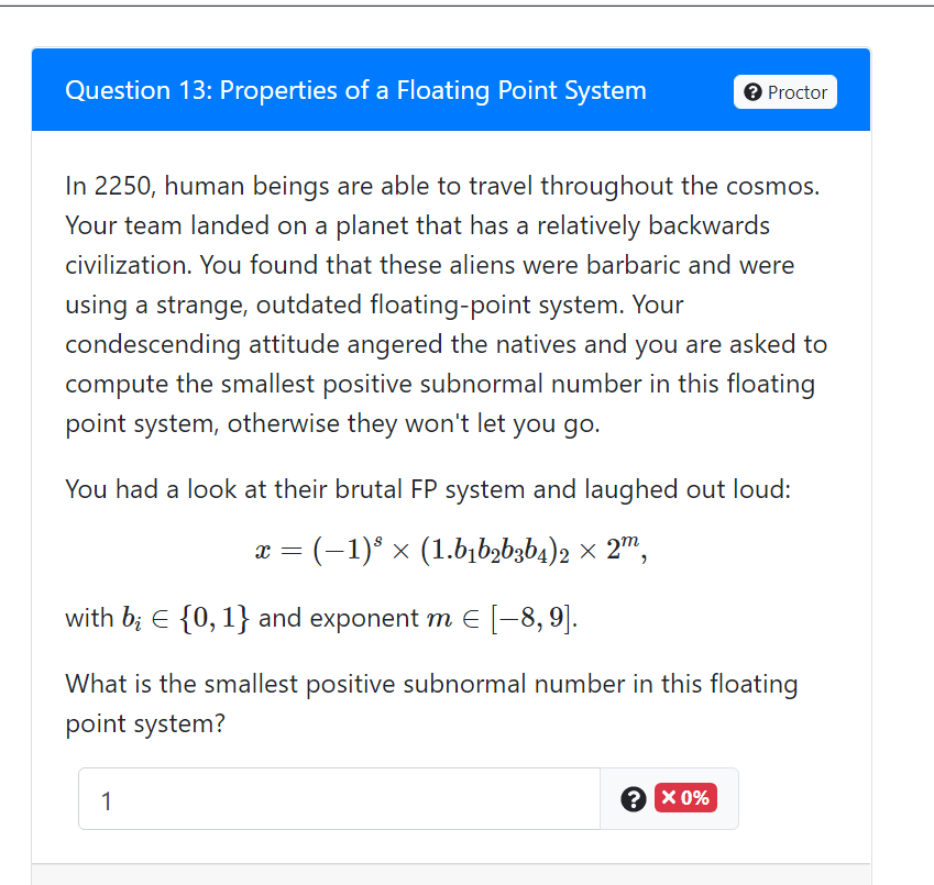 Solved Question 13: Properties of a Floating Point System | Chegg.com