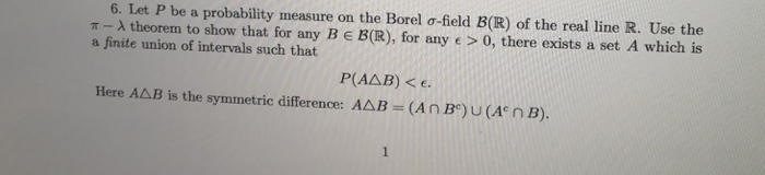 6, let P be a probability measure on the Borel | Chegg.com