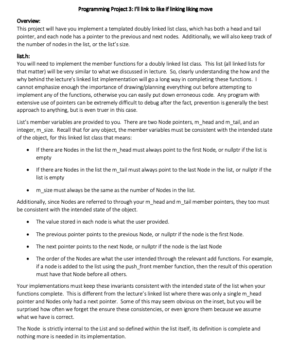 Solved Programming Project 3: I'll link to like If linking | Chegg.com