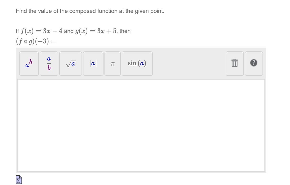 Solved Find the value of the composed function at the given | Chegg.com