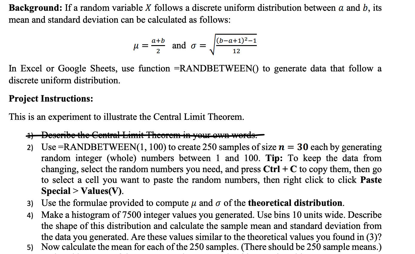 Solved Background: If a random variable X follows a discrete | Chegg.com