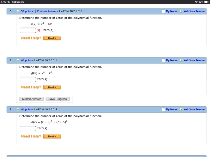 Solved 5 02 PM Sat Sep 29 令82%- 5. /1 points | Previous | Chegg.com