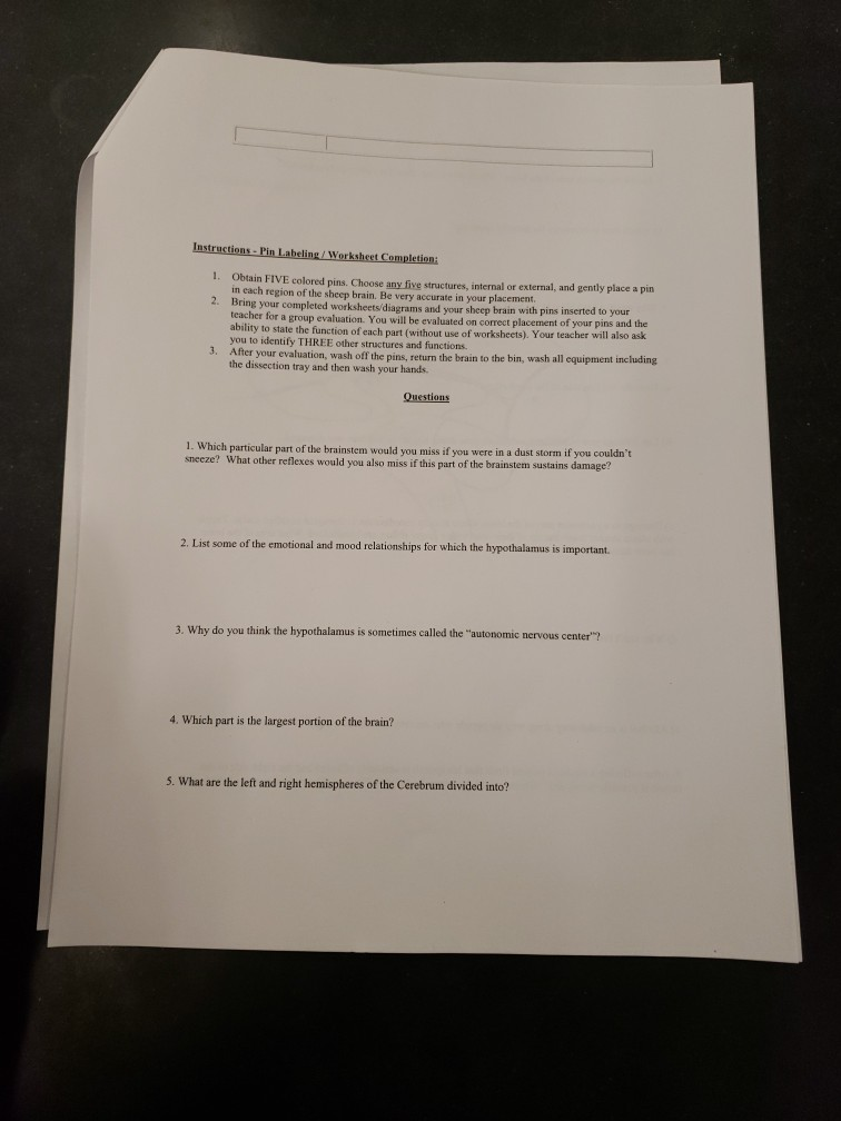 Solved Instructions- Pin Labeling/Worksheet Completion: | Chegg.com