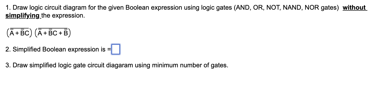 Draw A Logic Gate Diagram For The Boolean Function Boolean A 2588