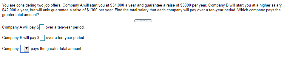 Solved You are considering two job offers. Company A will | Chegg.com