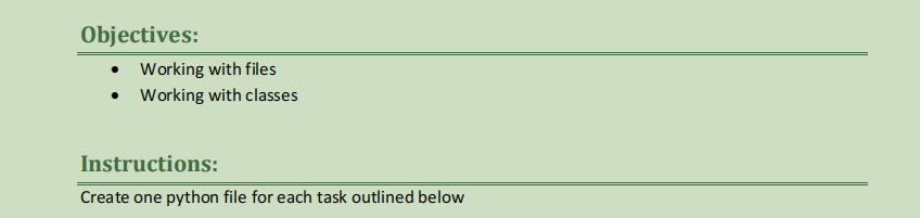 Solved Objectives: - Working with files - Working with | Chegg.com