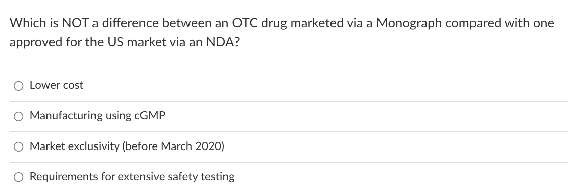 Solved The OTC Drug Monograph process will be discontinued | Chegg.com