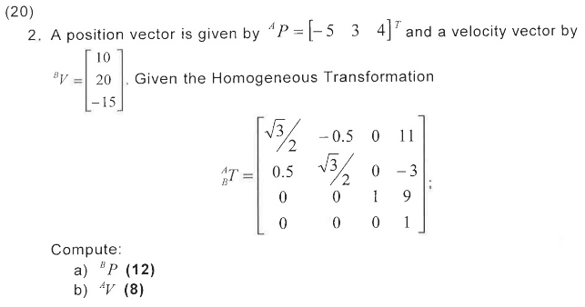 Solved - (20) 2. A position vector is given by “P = -5 34]" | Chegg.com