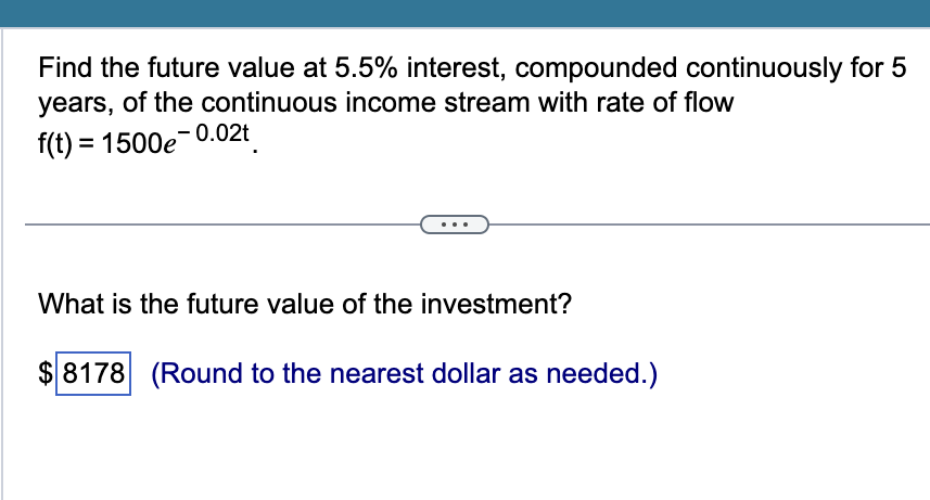 Solved Find the future value at 5.5% interest, compounded | Chegg.com