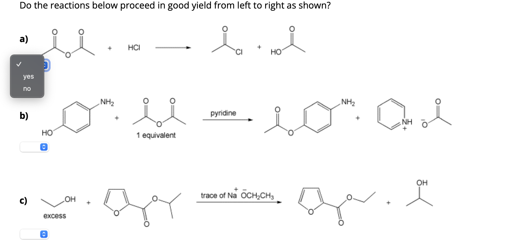 Solved Do the reactions below proceed in good yield from | Chegg.com