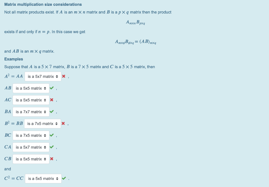 Solved Matrix multiplication size considerations Not all | Chegg.com