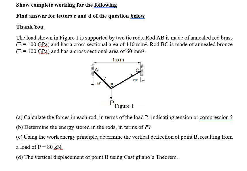 Solved Show complete working for the following Find answer | Chegg.com