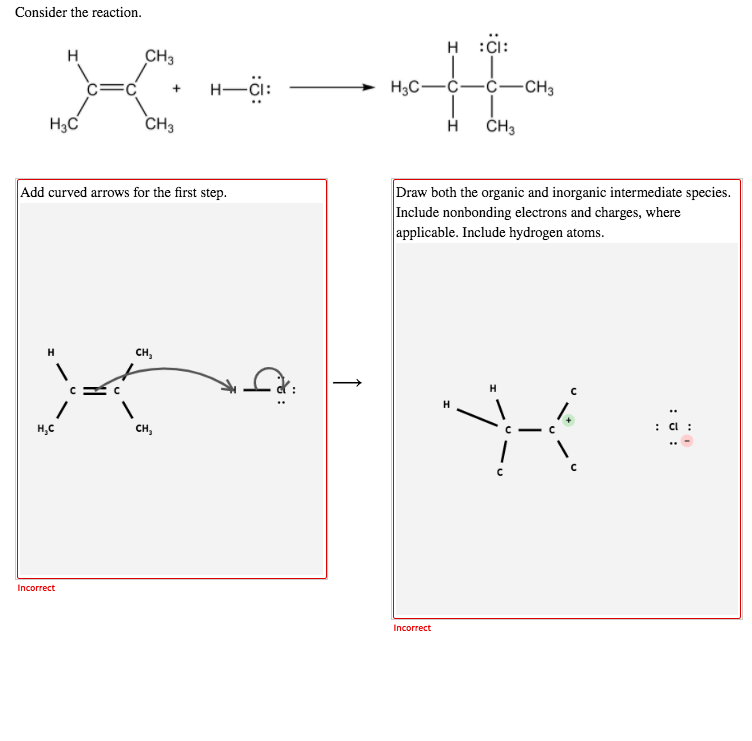 Solved Consider the reaction. H:ci: H CH3 ЕС + H- H3C-C-C | Chegg.com