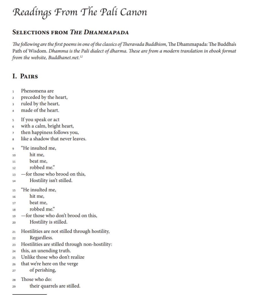 Readings From The Pali Canon SELECTIONS FROM THE | Chegg.com