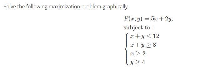 Solved Solve the following maximization problem graphically. | Chegg.com