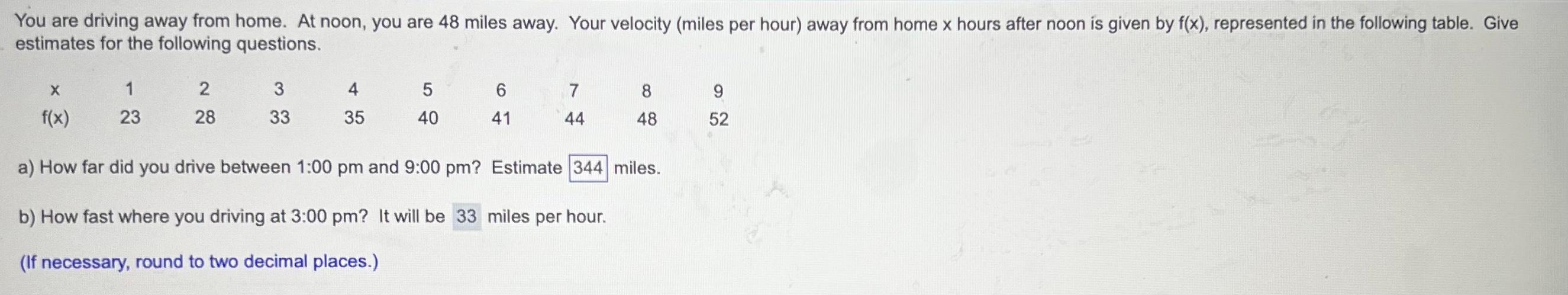 Solved You are driving away from home. At noon, you are 48 | Chegg.com