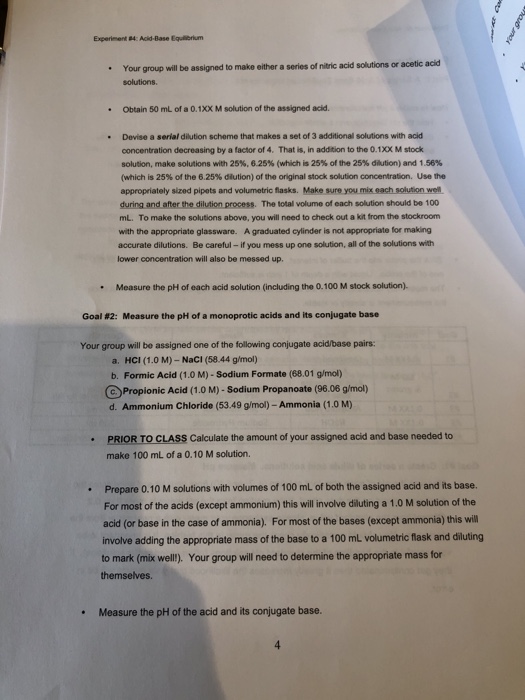 Experiment#4 AoBase Goal #2: Prior to Class | Chegg.com