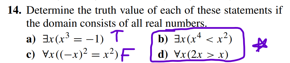 Solved 14. Determine the truth value of each of these | Chegg.com
