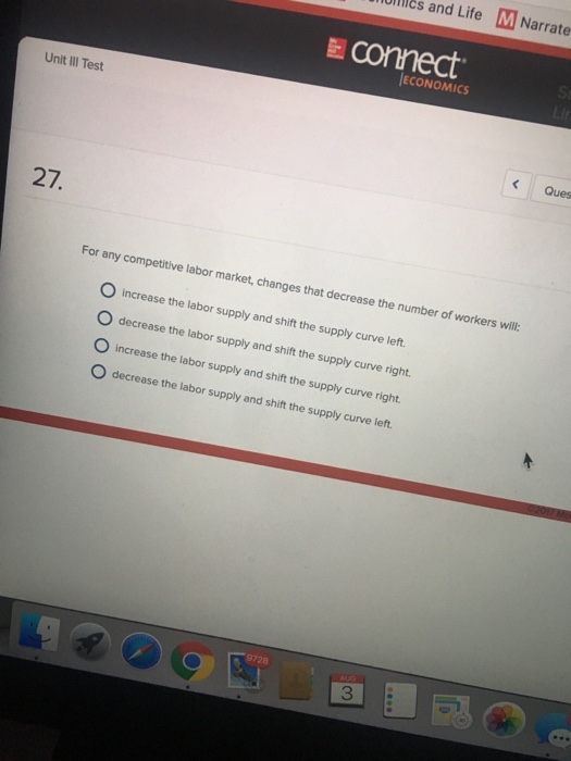 Solved For any competitive labor market, changes that | Chegg.com