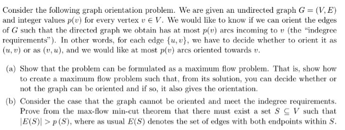 Solved Consider the following graph orientation problem. We | Chegg.com