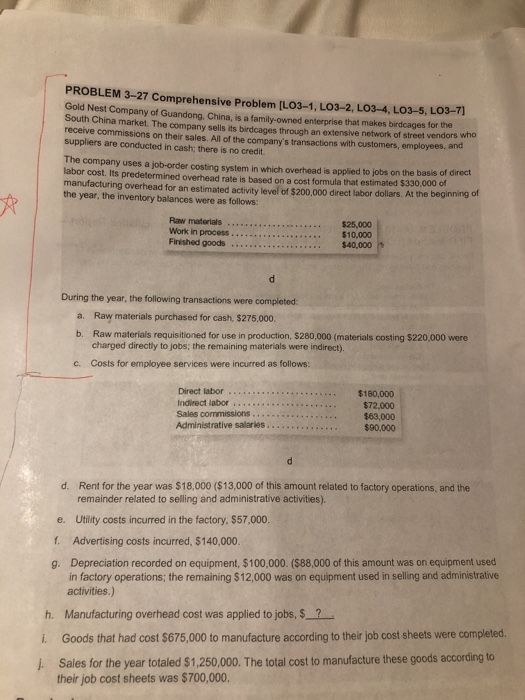 PROBLEM 3-27 Comprehensive Problem [Lo3-1, LO3-2, | Chegg.com
