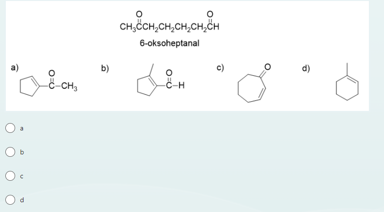 Solved In which option does the intra-aldol condensation of | Chegg.com