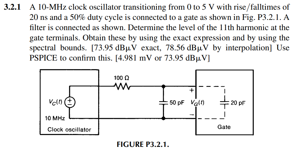 Solved 3.2.1 ﻿A 10-MHz clock oscillator transitioning from 0 | Chegg.com