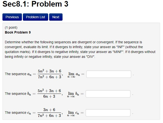 Solved Sec8.1: Problem 3 Previous Problem List Next (1 | Chegg.com