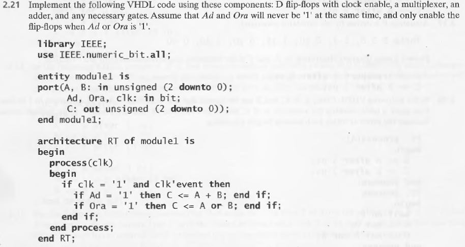2.21 Implement the following VHDL code using these | Chegg.com