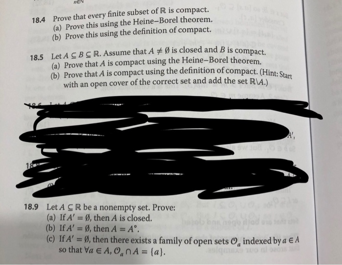 Solved EN Prove that every finite subset of R is compact (a) | Chegg.com
