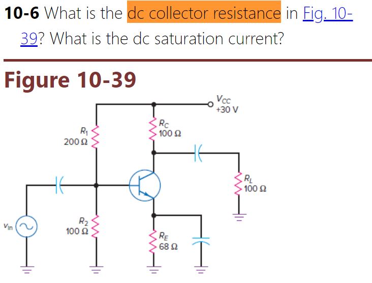 Solved 10-6 ﻿What is the dc collector resistance in Fig. | Chegg.com
