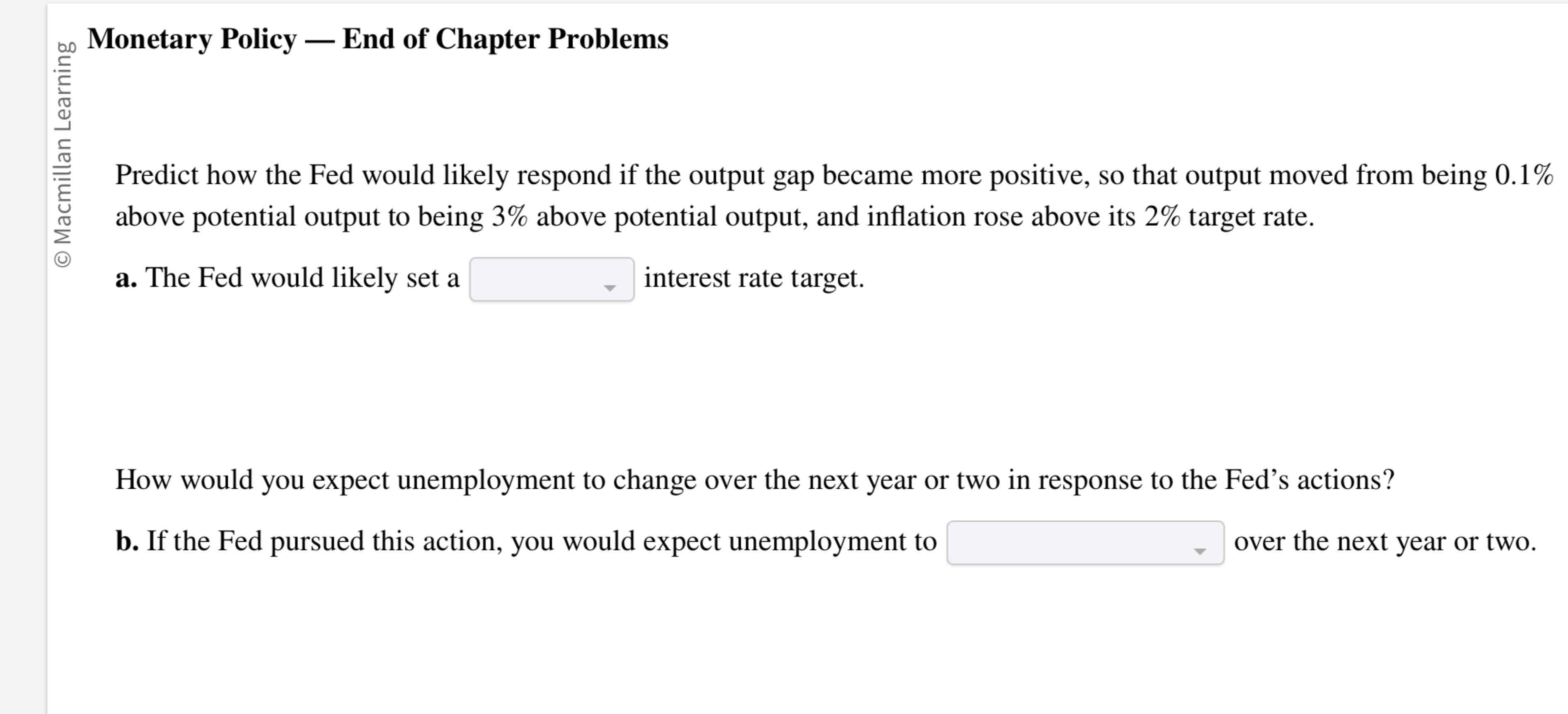 Solved Monetary Policy — ﻿End of Chapter ProblemsPredict how | Chegg.com