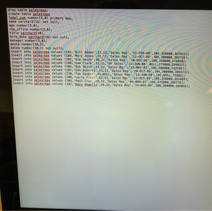 Do the following SQL questions. The resulting columns | Chegg.com