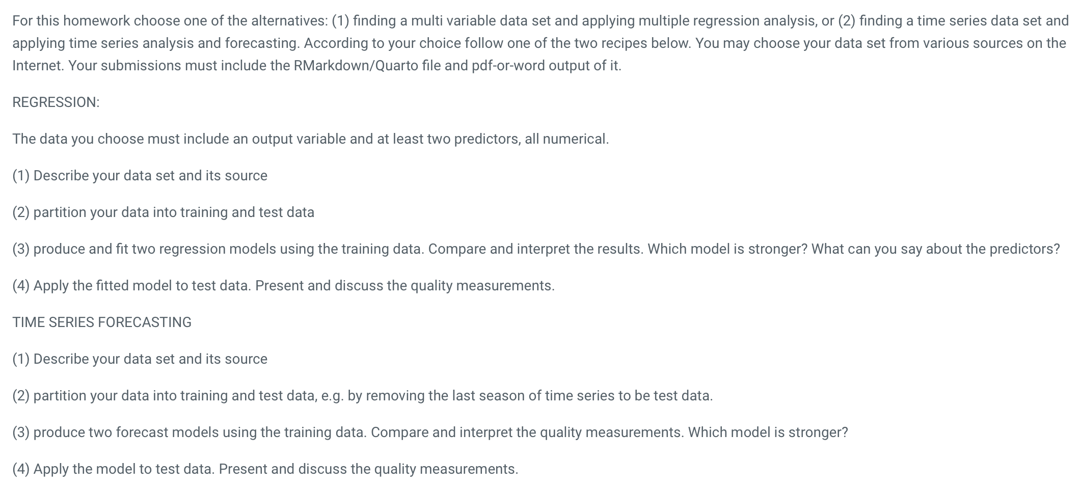 Solved For this homework choose one of the alternatives: (1) | Chegg.com