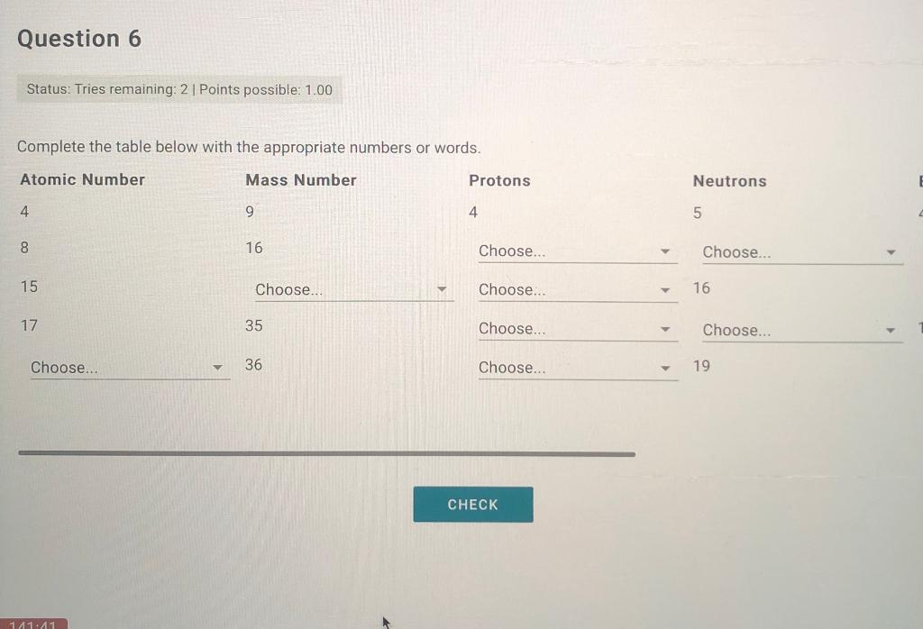 Solved Question 6 Status: Tries remaining: 2 | Points | Chegg.com