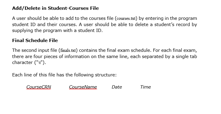 Solved Inputs There are two input files, the details of | Chegg.com
