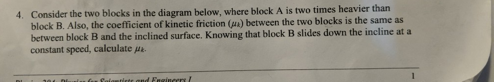 Solved Consider the two blocks in the diagram below where | Chegg.com