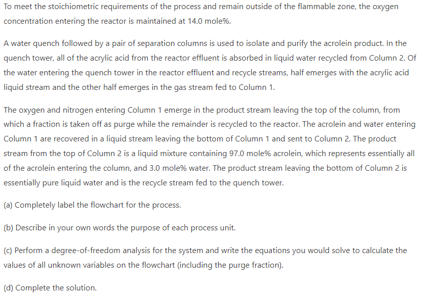 Solved Acrolein ( C3H4O) is a specialty chemical | Chegg.com