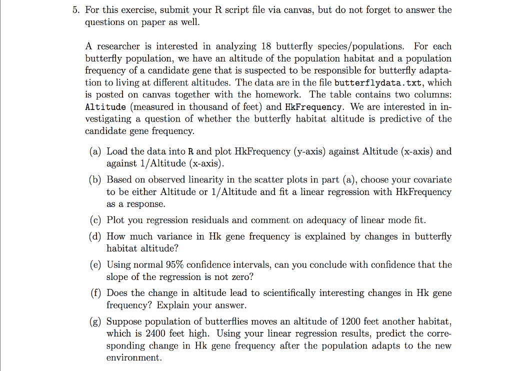 Solved 5. For this exercise, submit your R script file via | Chegg.com