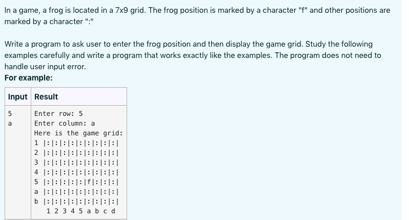 Solved In a game, a frog is located in a 7x9 grid. The frog | Chegg.com