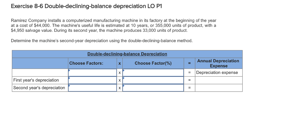 Solved Exercise 8-6 Double-declining-balance depreciation LO | Chegg.com