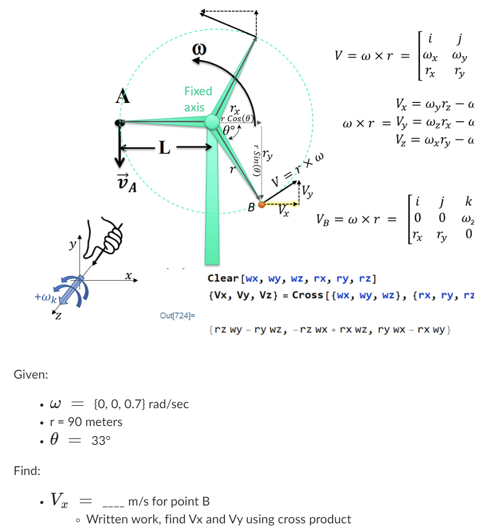 Solved x Clear [wx, wy, wz, rx, ry, rz] {Vx,Vy,Vz}= Cross | Chegg.com