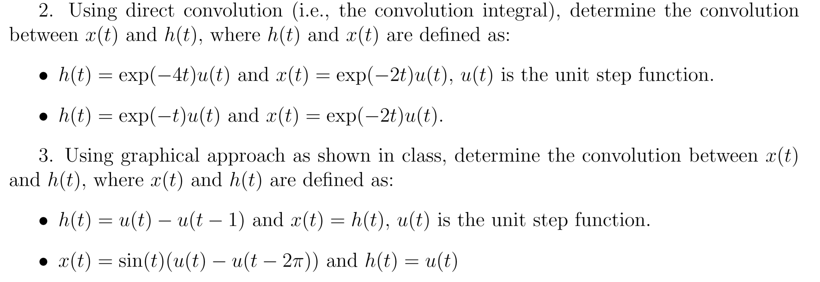 Solved 2 Using Direct Convolution Ie The Convolution 8627