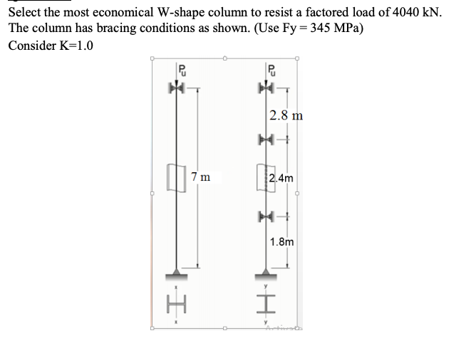 Solved Select the most economical W-shape column to resist a | Chegg.com